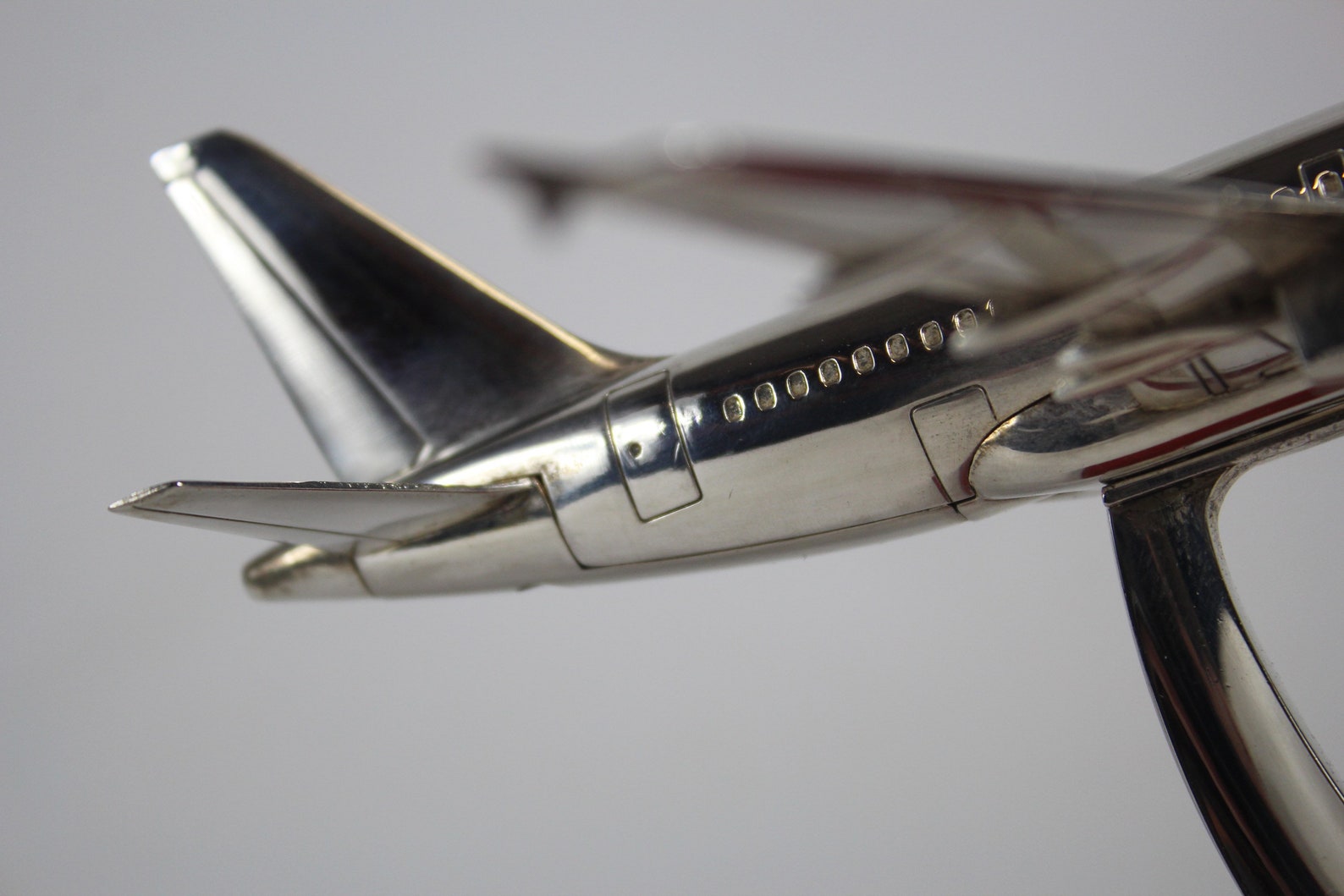 Scale model of an airplane silver plated mounted on wooden | Etsy