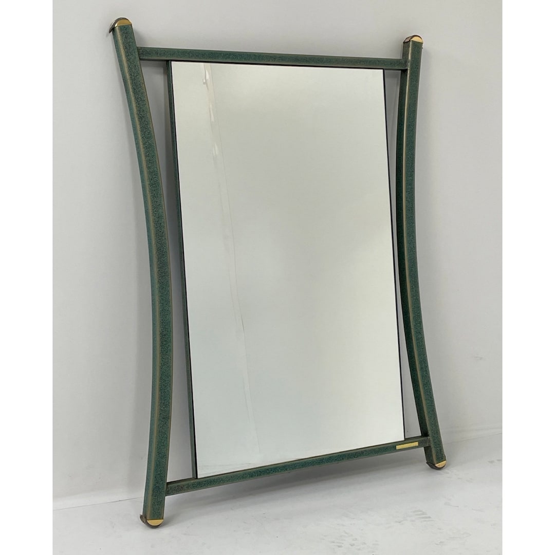 Pierre Vandel Paris - Hallway Mirror - Green Metal Frame With Brass ...