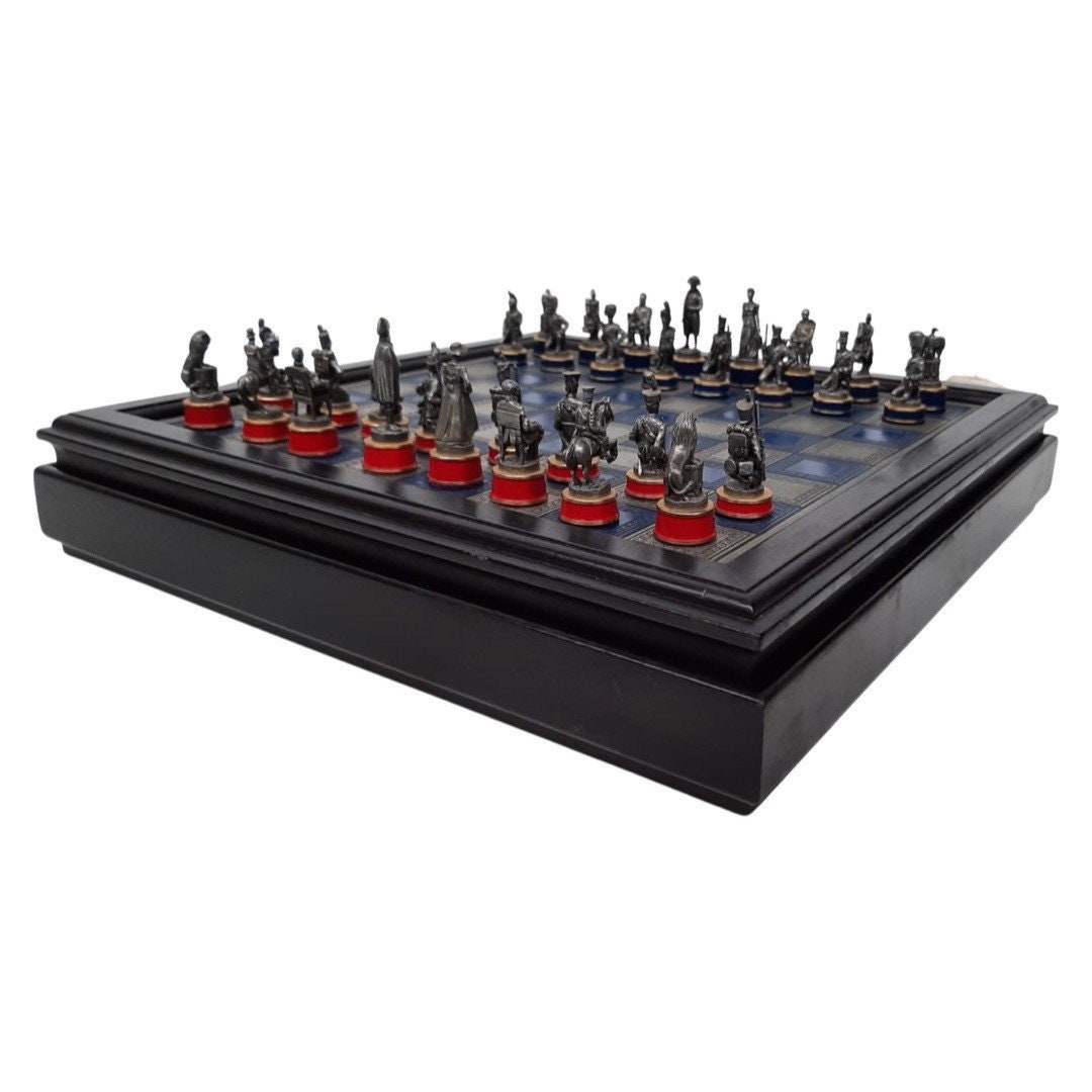 Franklin Mint - Chess Set - Battle of Waterloo - Tin Pieces - Limited ...