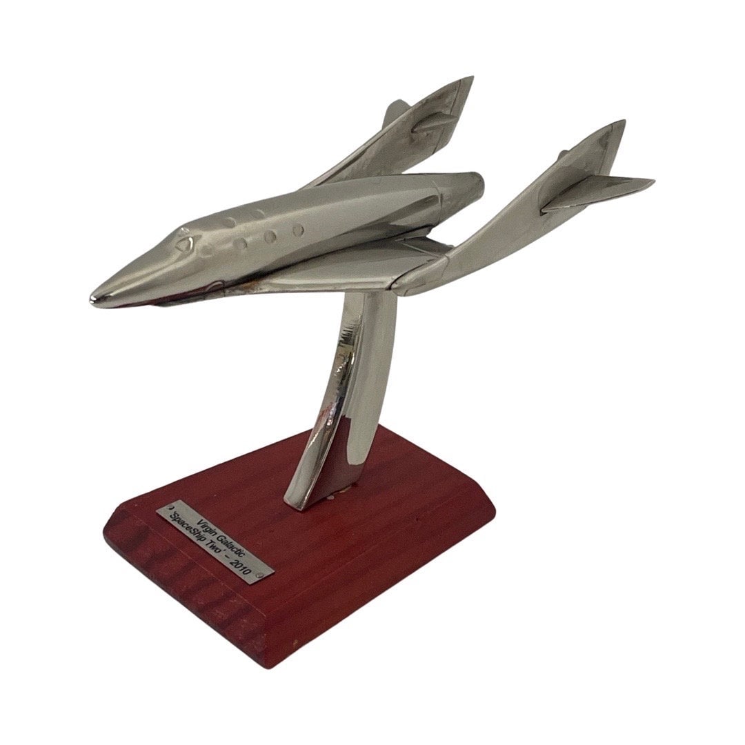 Scale Model of an Airplane (silver Plated) - Mounted on Wooden Base ...