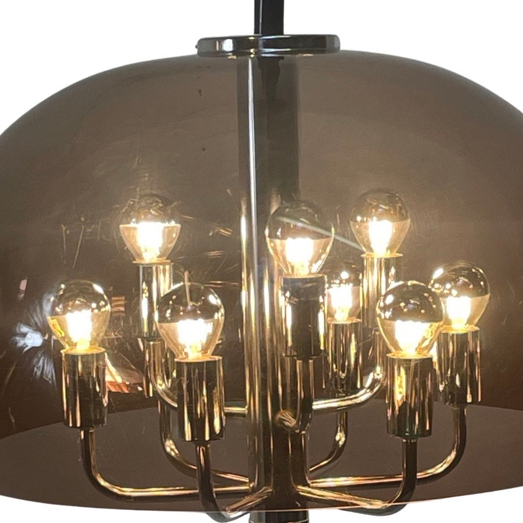 XL Hanging Pedant Including Rollycord - Smoked Acrylic - 9 Bulbs ...