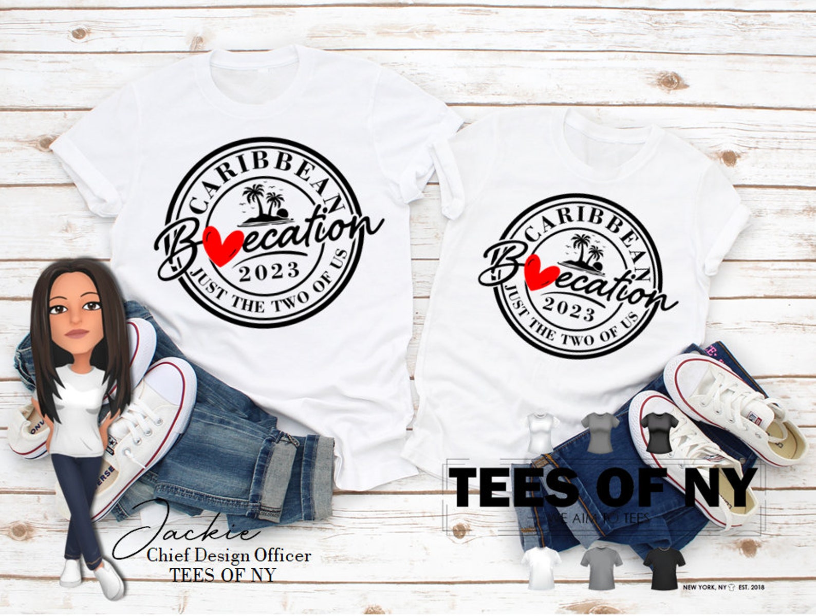 BAECATION CARIBBEAN ® Couples Vacation | Unisex Jersey Short Sleeve T ...