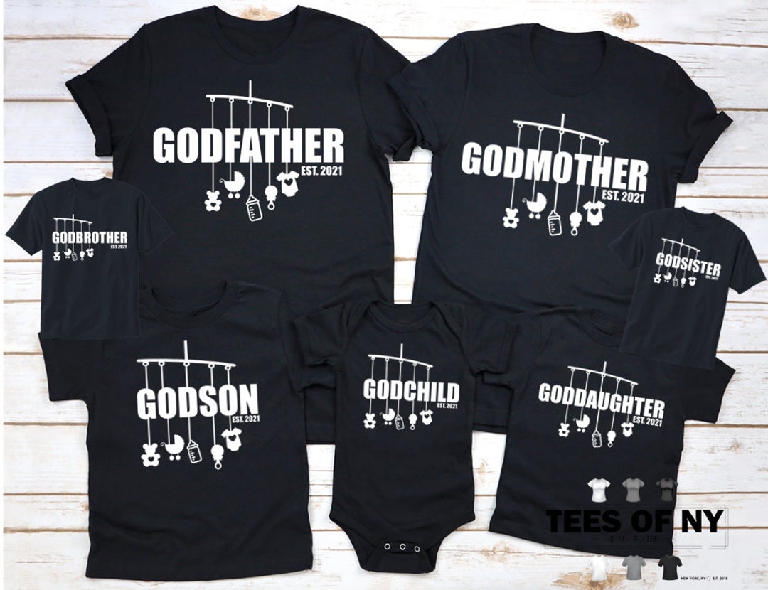 Godmother, Godfather, Goddaughter or Godson, Godchild- Unisex T-shirt ...