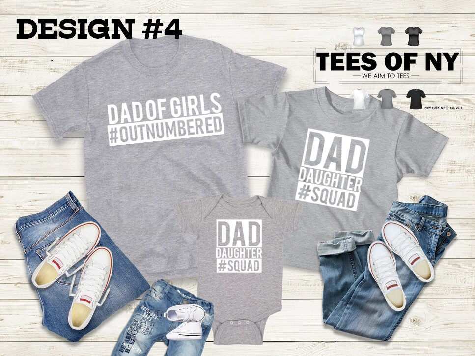 Father's Day Gift Dad Daughter Squad T-Shirt | Etsy