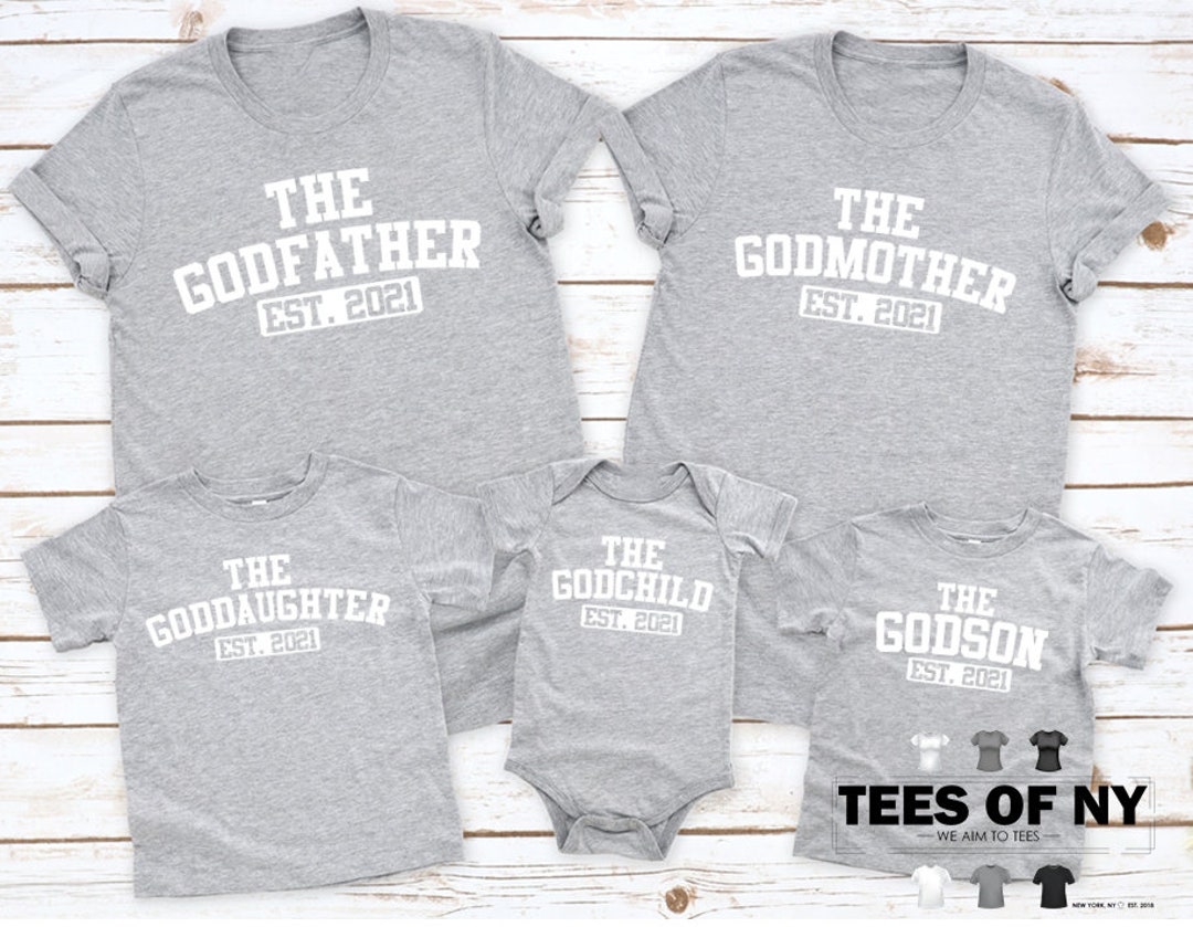 Godmother, Godfather, Goddaughter or Godson, Godchild- Unisex T-shirt ...