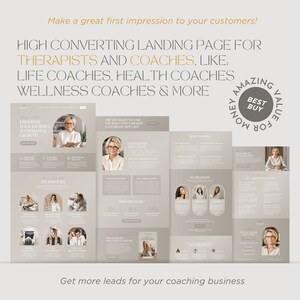 Life Coach Website Template Canva Website Coaching Boho Landing Page ...