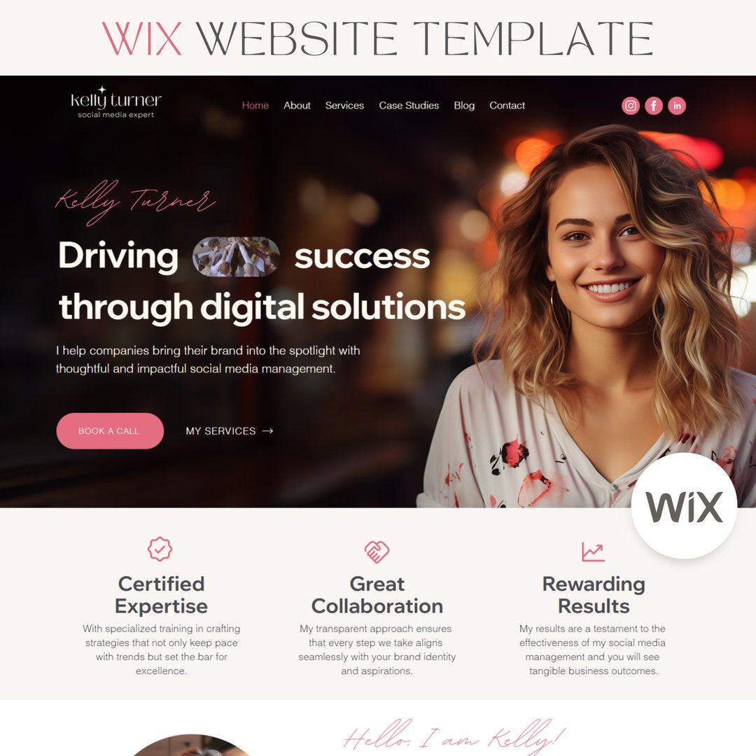 Wix Template Social Media Manager Wix Website Template Virtual ...