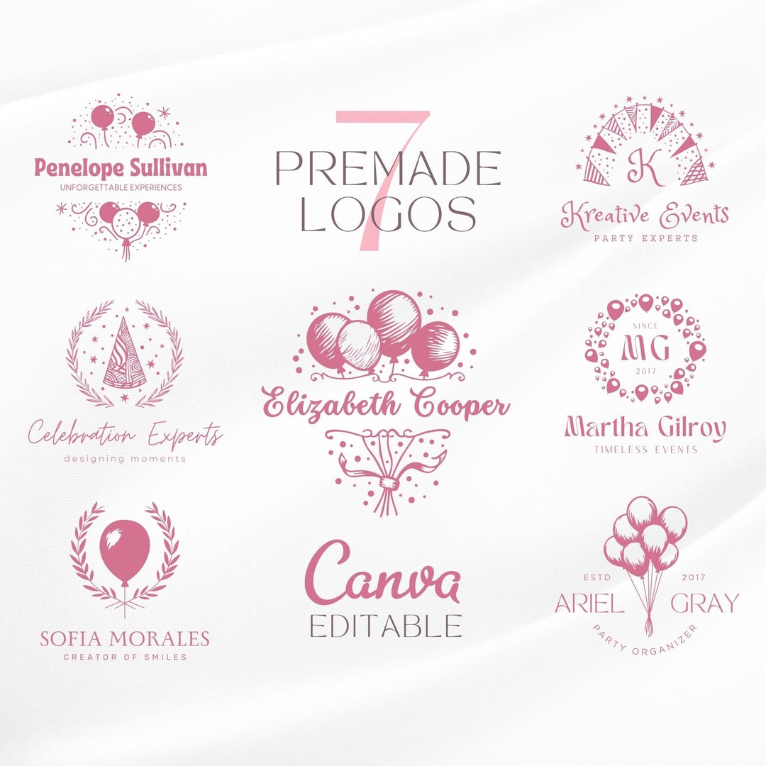 7 Decorator Logos, Premade Party Decorator Logo, Event Planner Logo ...