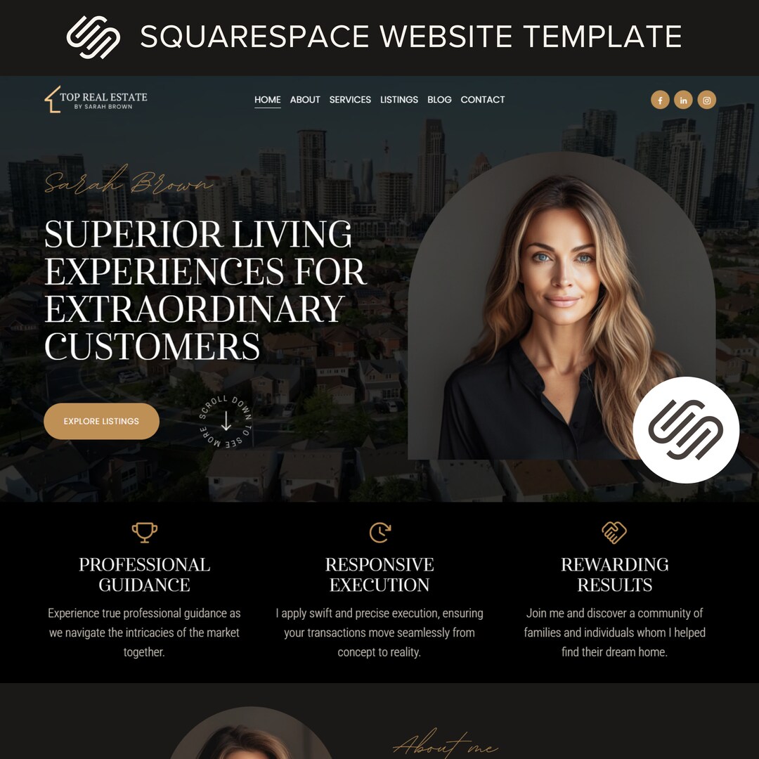 Real Estate Squarespace Template Realtor Squarespace Website Template ...