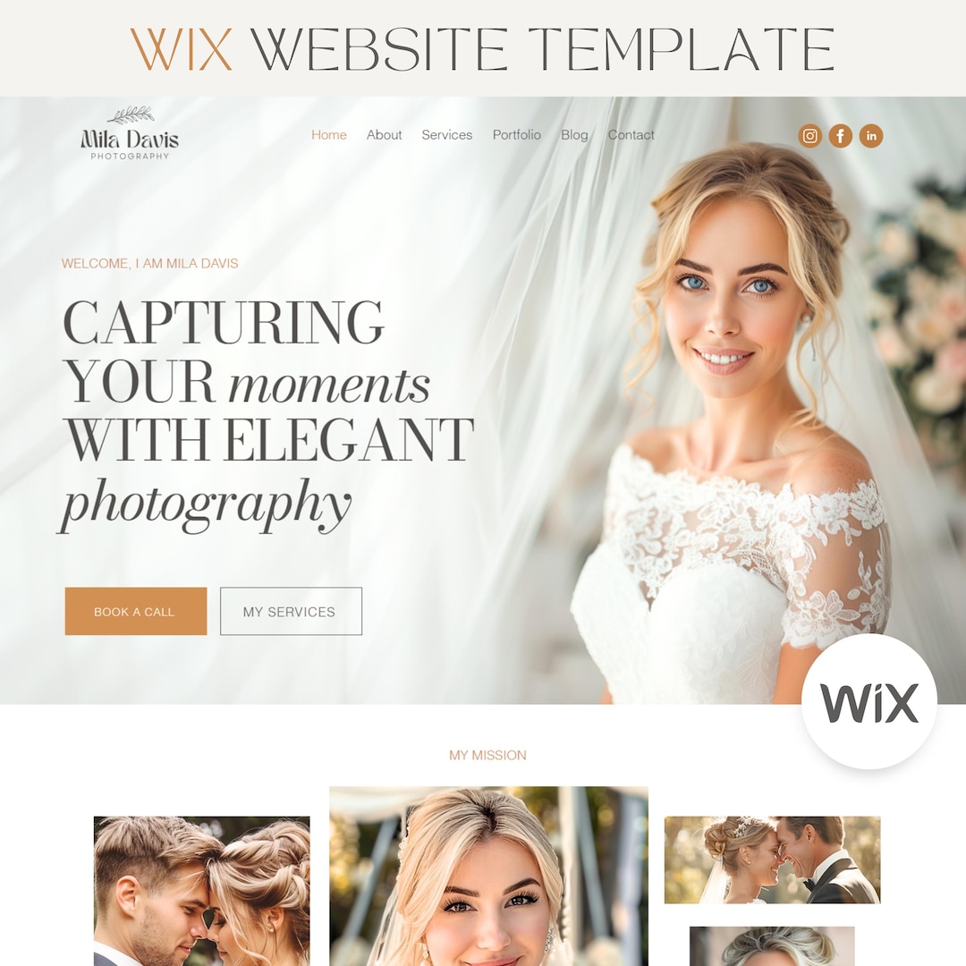 Photographer Wix Template Wedding Photography Wix Website Template ...