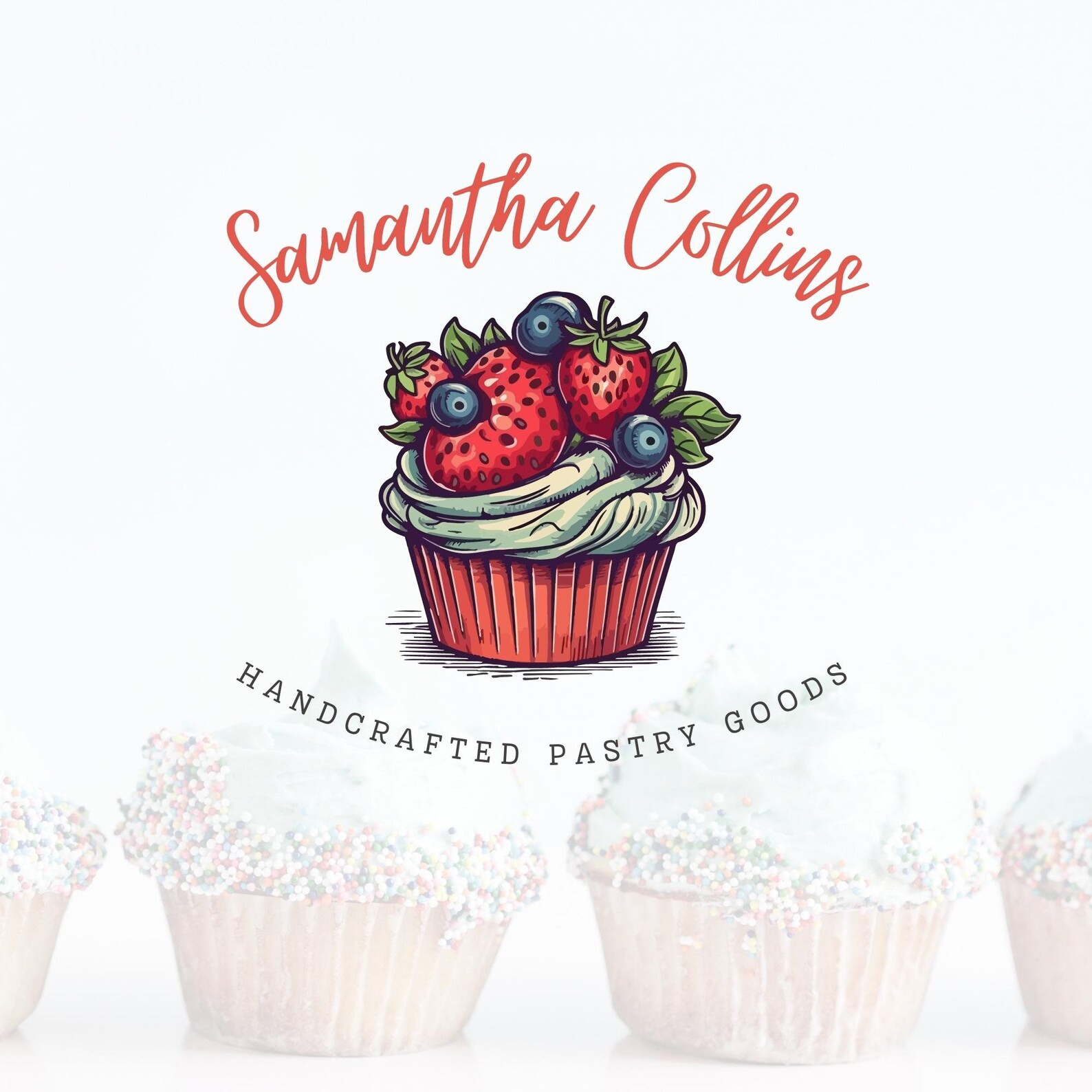7 Bakery Logo Designs, Premade Baker Logo, Editable Cupcake Logo, Canva ...