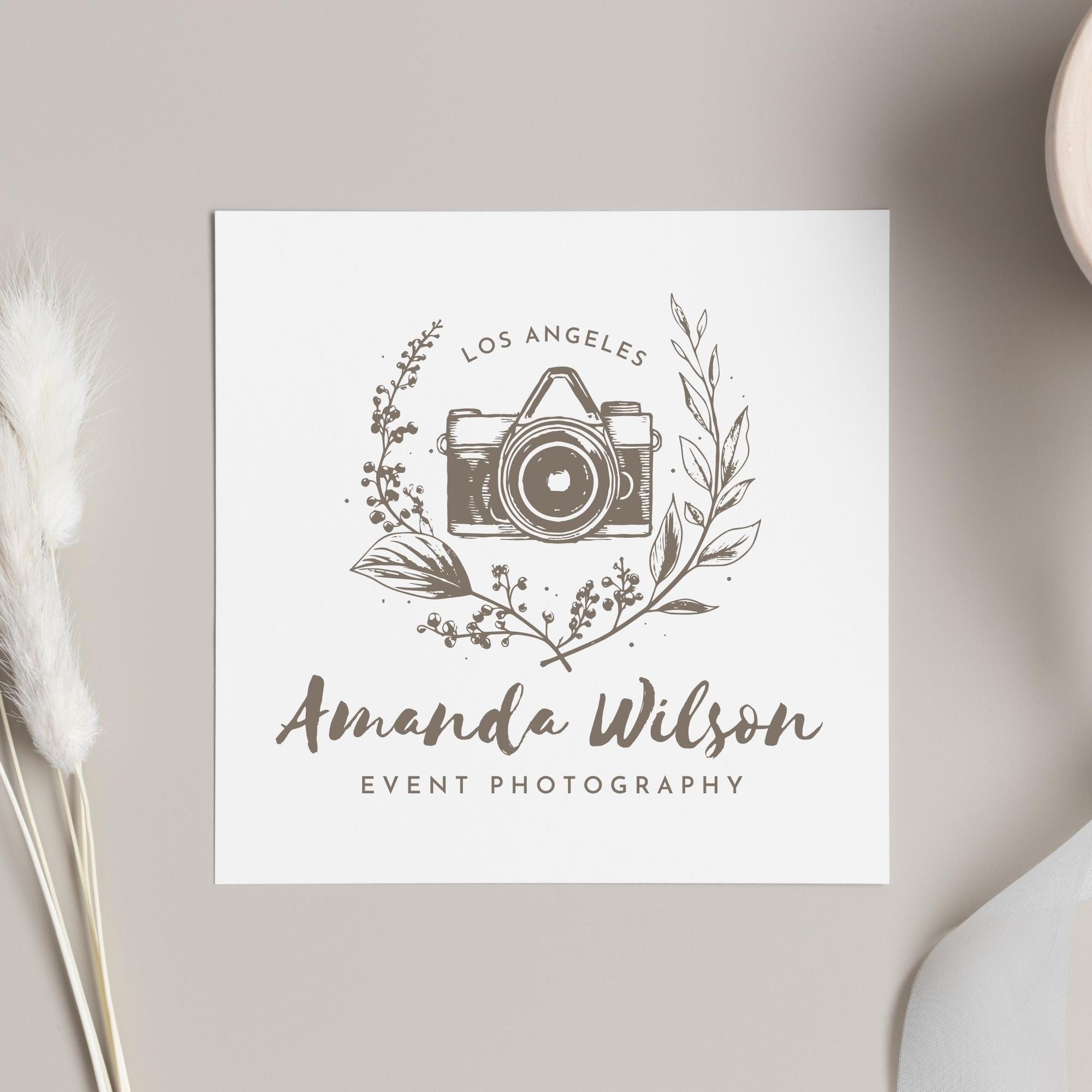 7 Photography Logo Designs Premade Camera Logo Canva Editable Watermark ...