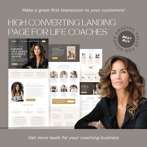 Life Coach Canva Website Template Coaching Template Boho Therapist Web ...