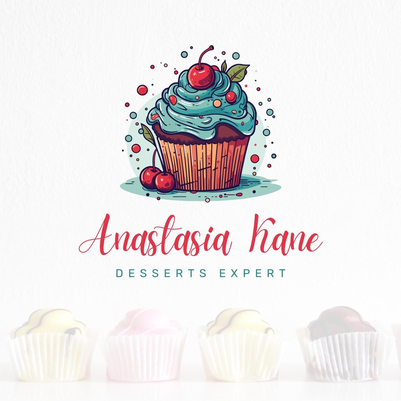 7 Bakery Logo Designs, Premade Baker Logo, Editable Cupcake Logo, Canva ...