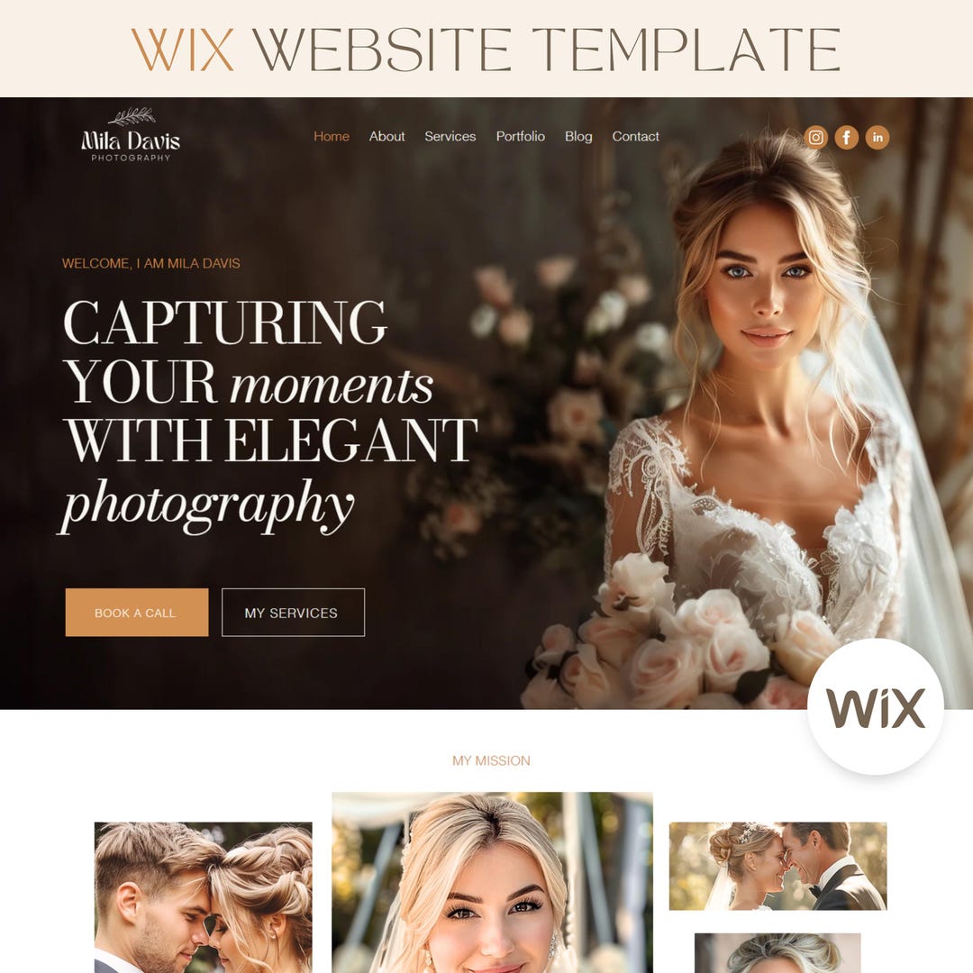 Wedding Photography Wix Template Photographer Wix Website Template ...