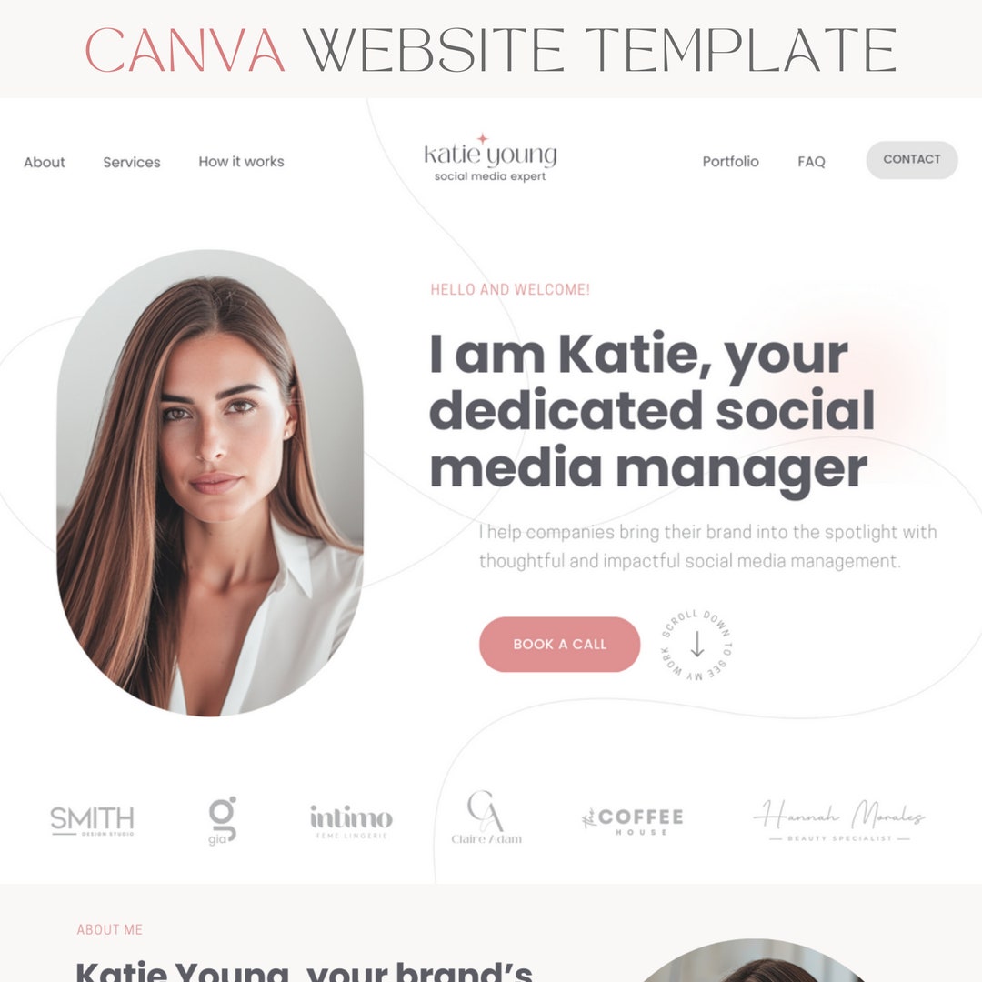 Social Media Manager Website Template Virtual Assistant Landing Page ...
