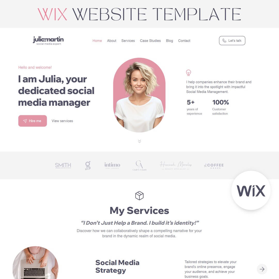 Wix Website Template Social Media Manager Wix Template Landing Page ...