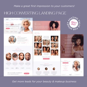 Website Template Beauty Canva Website Makeup Artist Site Medspa Website ...