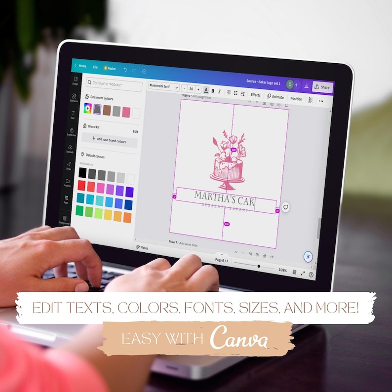 Bakery Logo Designs: Premade Cake & Cupcake Logos (canva Editable) - Etsy