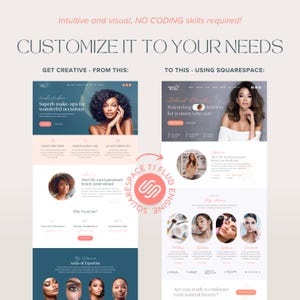Beauty Squarespace Template Esthetician Squarespace Website Template ...