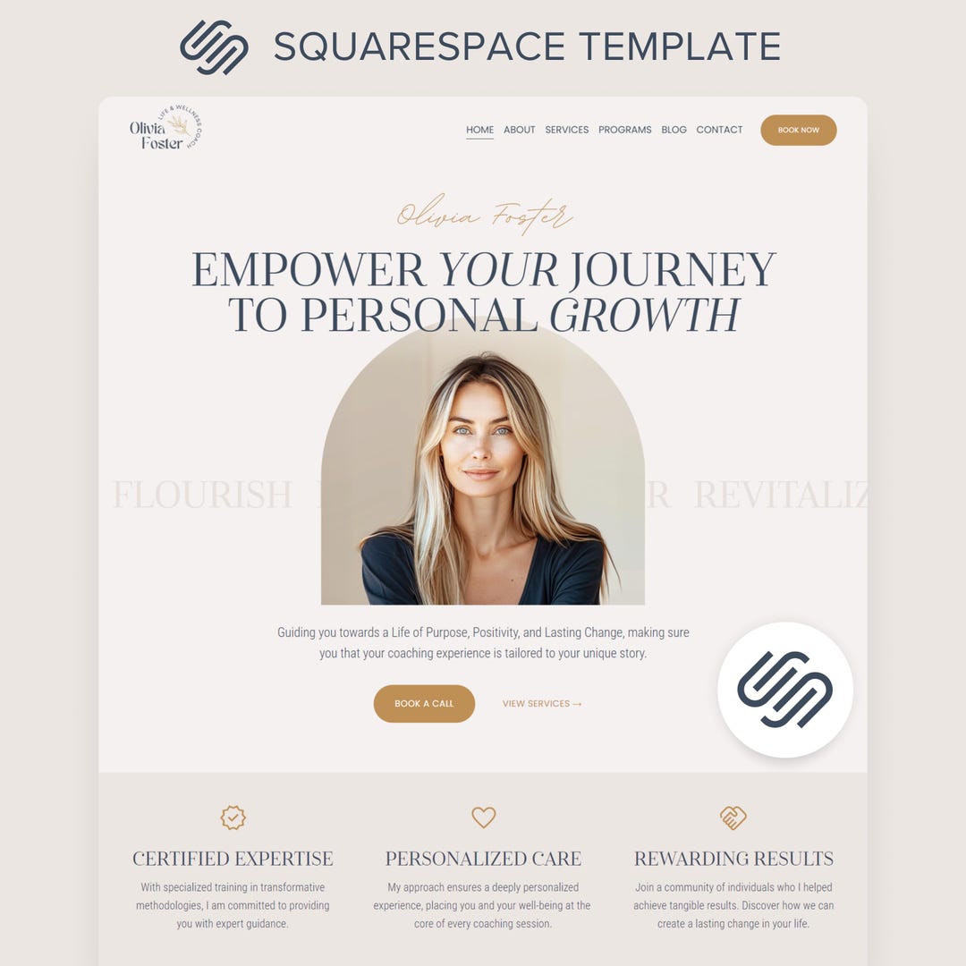Coaching Squarespace Template Life Coach Squarespace Website Boho Sales ...