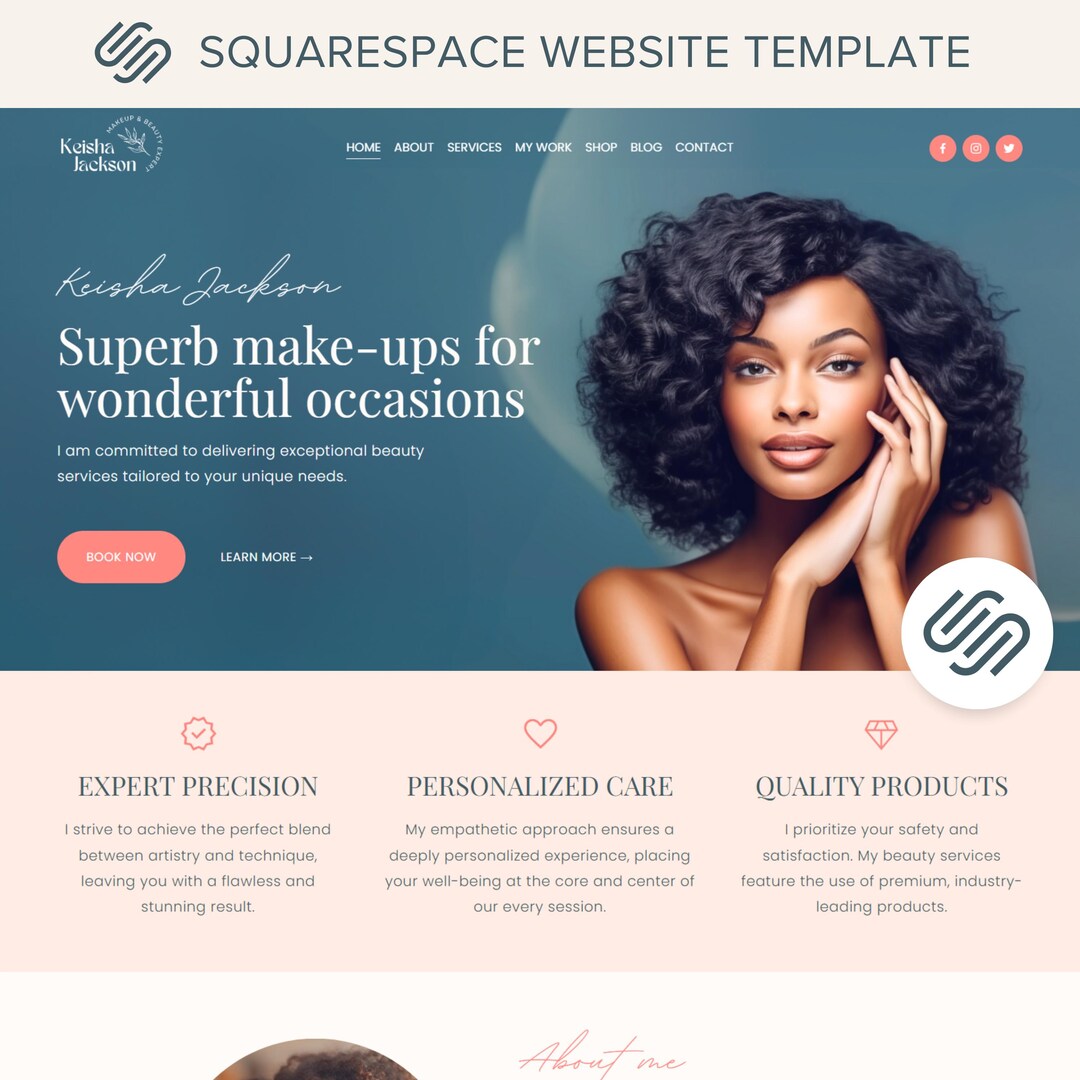 Beauty Squarespace Template Esthetician Squarespace Website Template ...