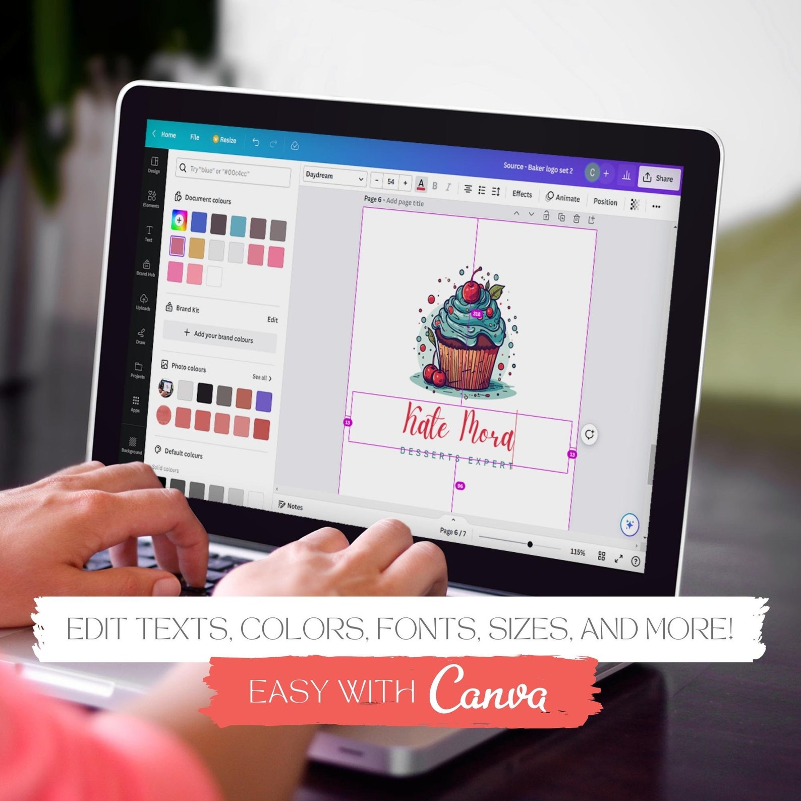 7 Bakery Logo Designs, Premade Baker Logo, Editable Cupcake Logo, Canva ...