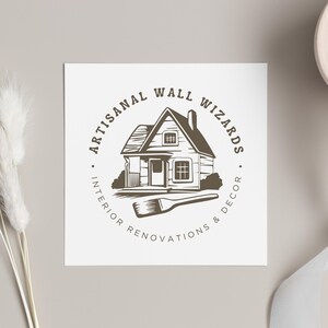 7 Premade House Decorator Logos: Artful Painter Designs (canva Editable ...