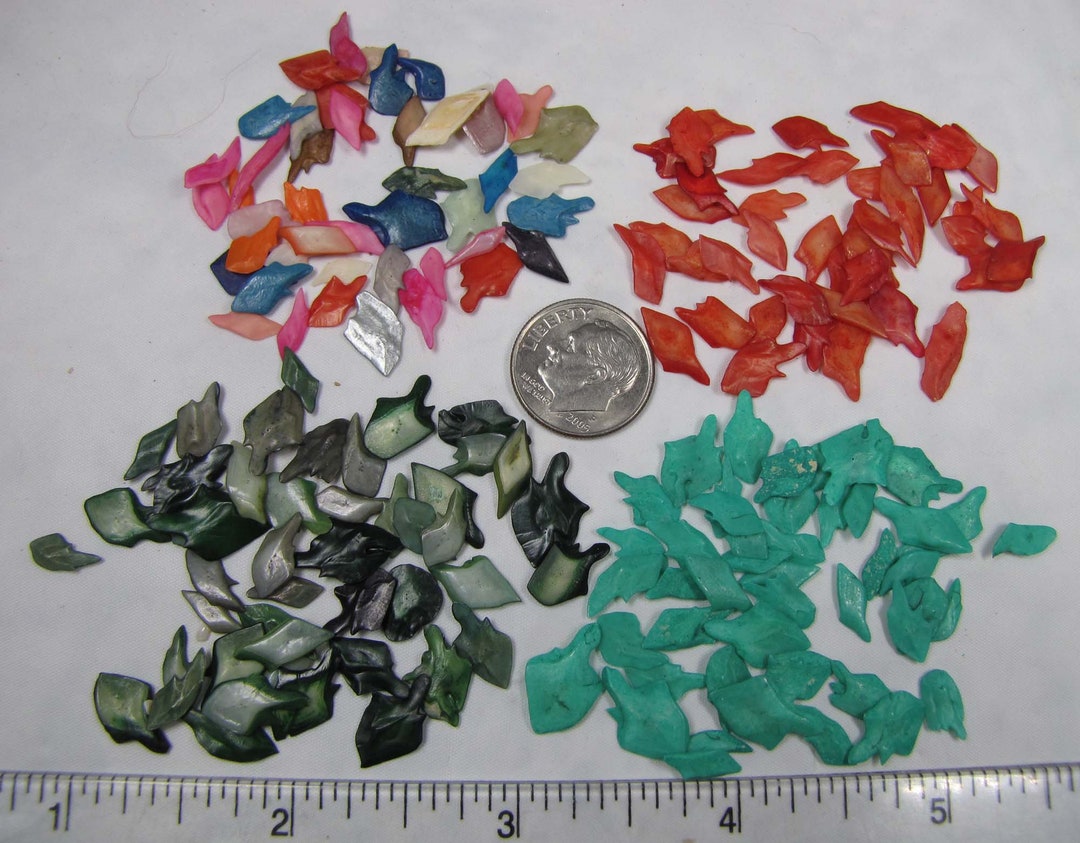 Tiny Vintage Fish Gar Scales -4 Color Choices Dyed-40 (3/8"-1/2 ...