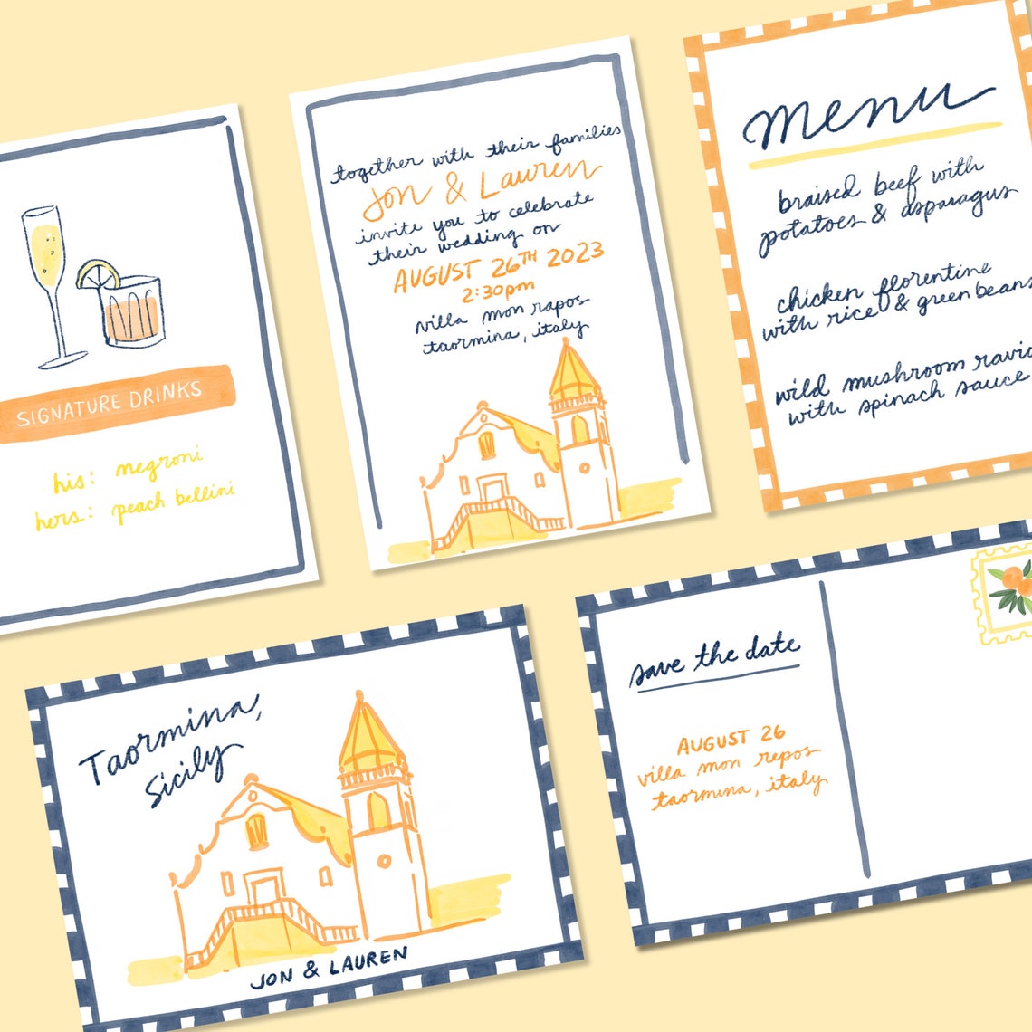 Custom Wedding Stationery FULL SUITE Bundle - Save the Date, Invitation ...