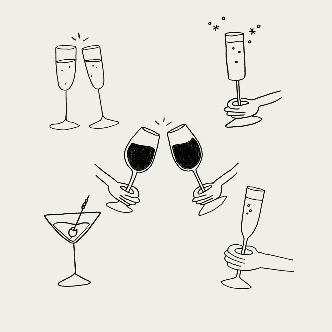 Cocktail Cheers - Set of Illustrations Ready to Download | Instant ...