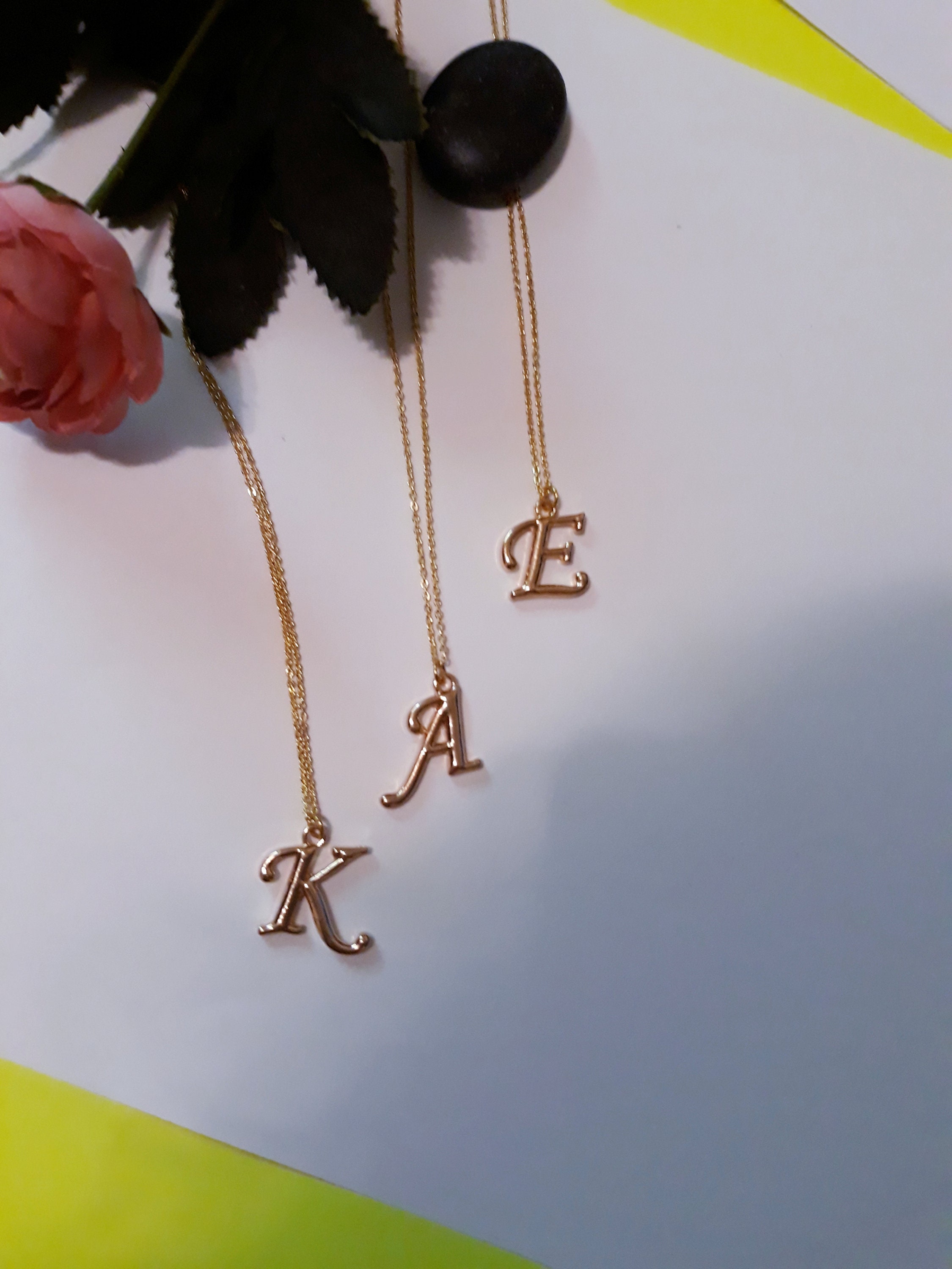 Collar inicial de oro, collar inicial, collar minimalista, collar de ...