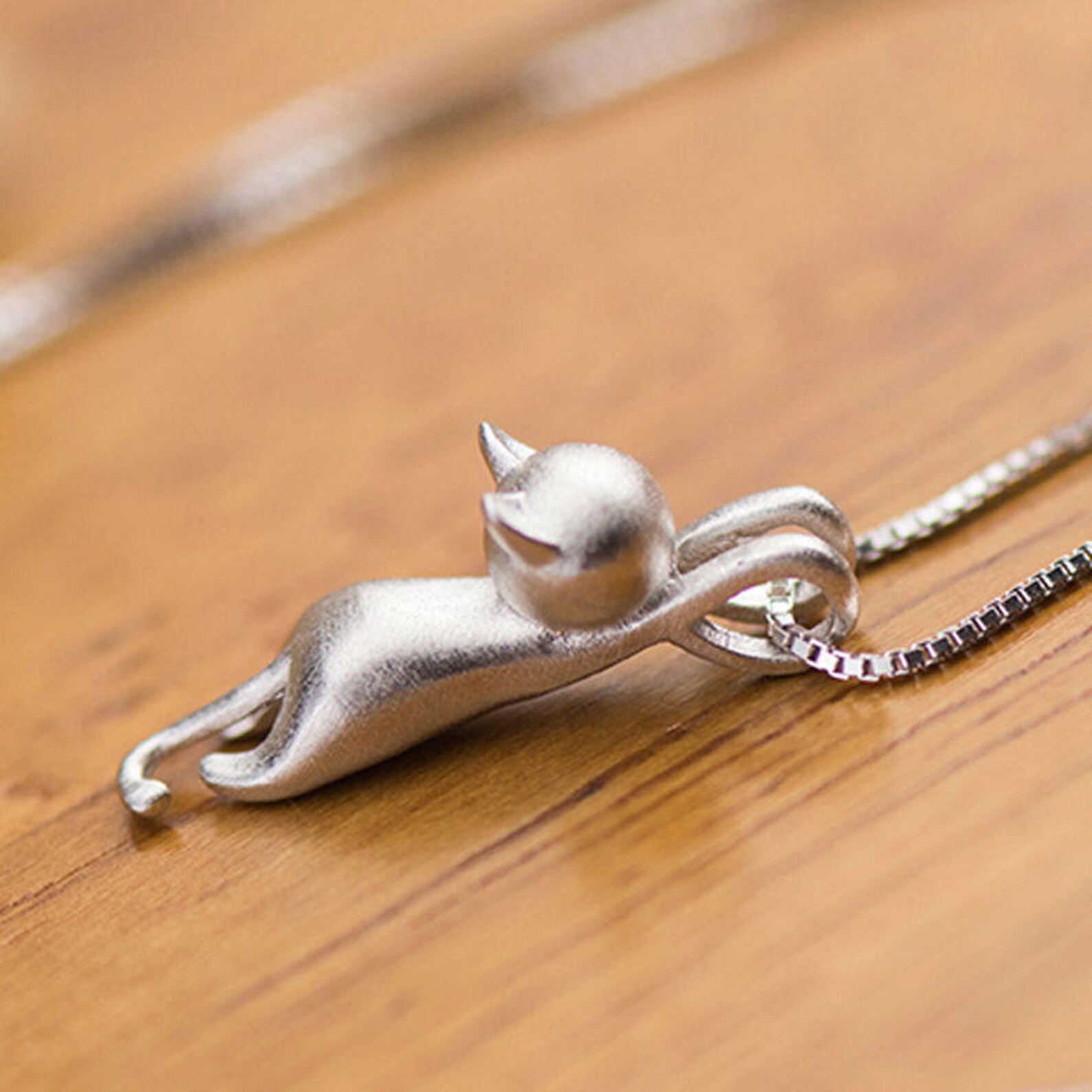 Tiny Gold Cat Necklace Sterling Silver Cat Necklace, Tiny Kitten ...
