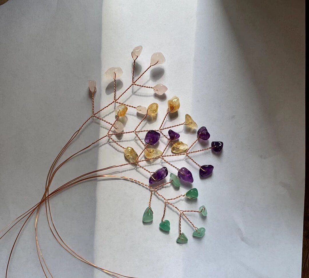 Nature Crystal Tree, Multi Gemstone Crystal Tree, Wire Wrapped Crystal ...