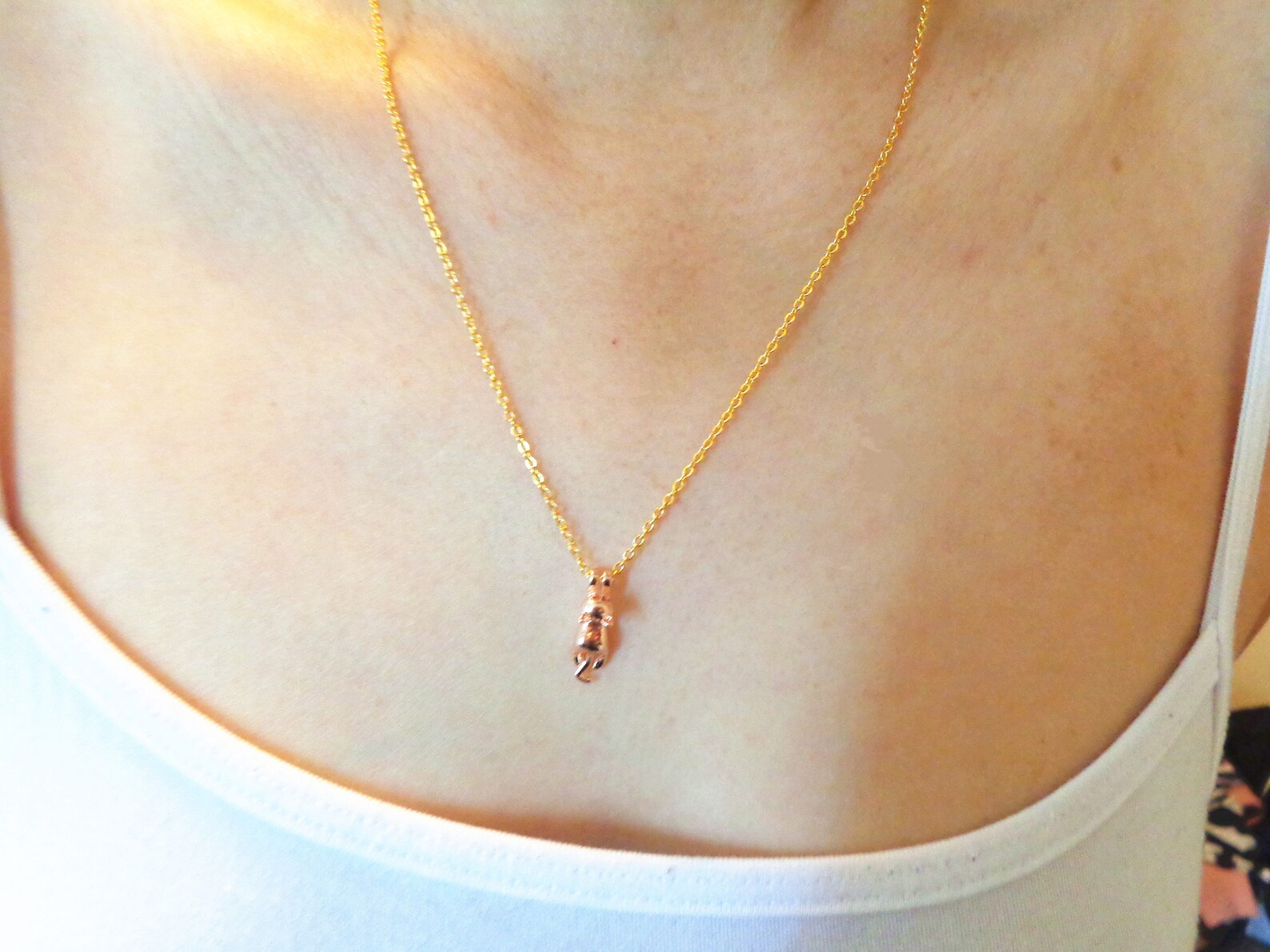 Tiny Gold Cat Necklace Sterling Silver Cat Necklace, Tiny Kitten ...