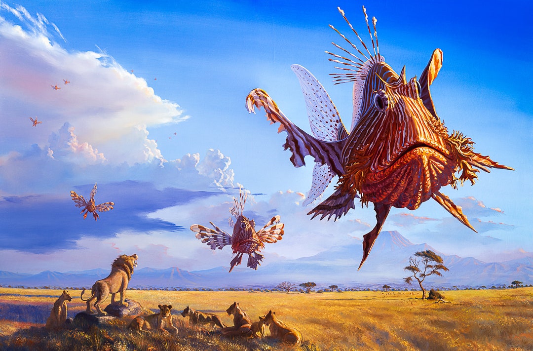 Invasive Species: Lions and Lionfish Print - Etsy