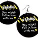WARNING You Might Fall in Love With Me Statement Dangle Wood Earrings ...