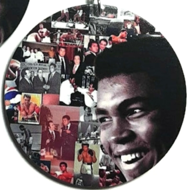 Muhammad Ali Smile Collage Statement Dangle Wood Earrings - Etsy