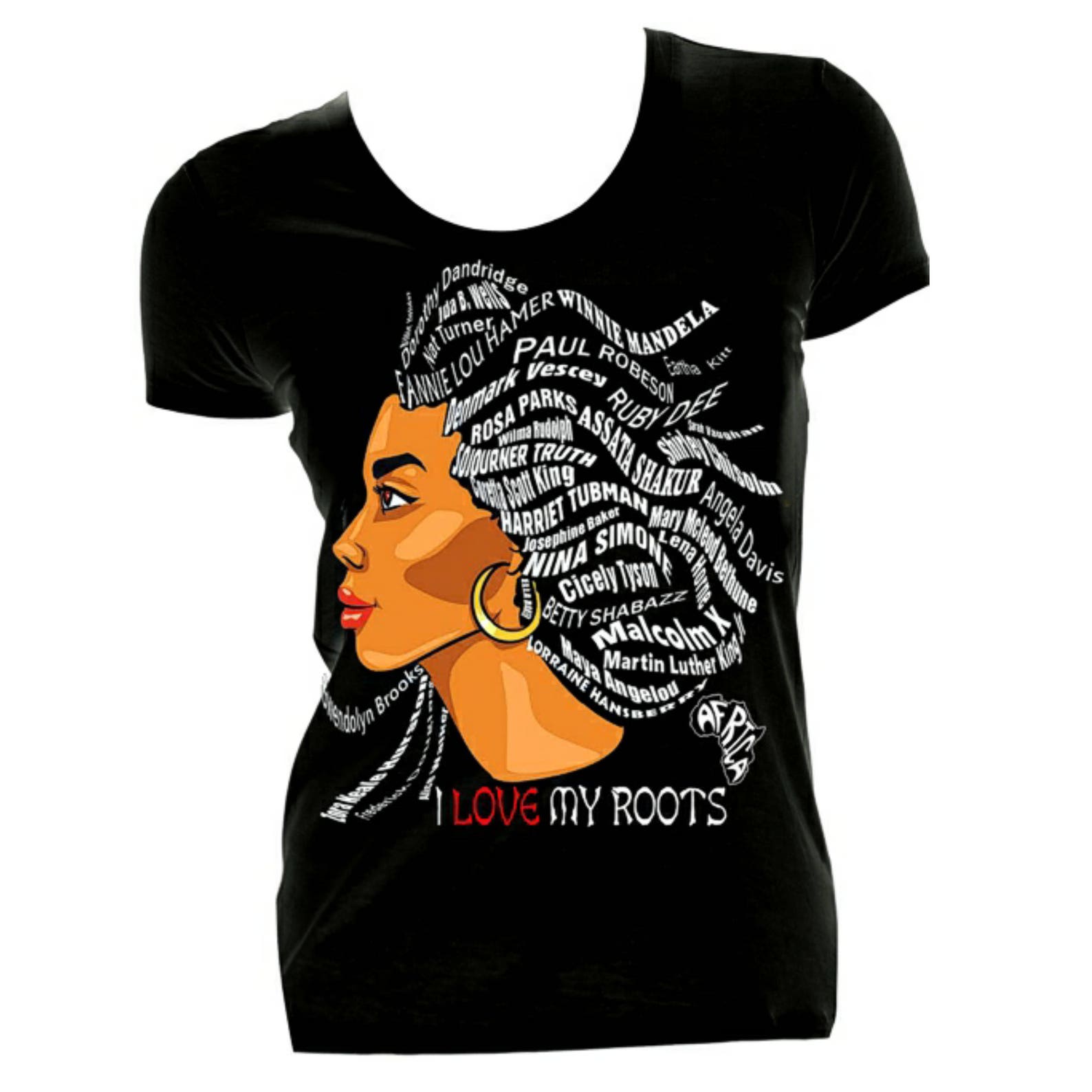 I Love My Roots Fitted Black Crew Neck Tshirt - Etsy
