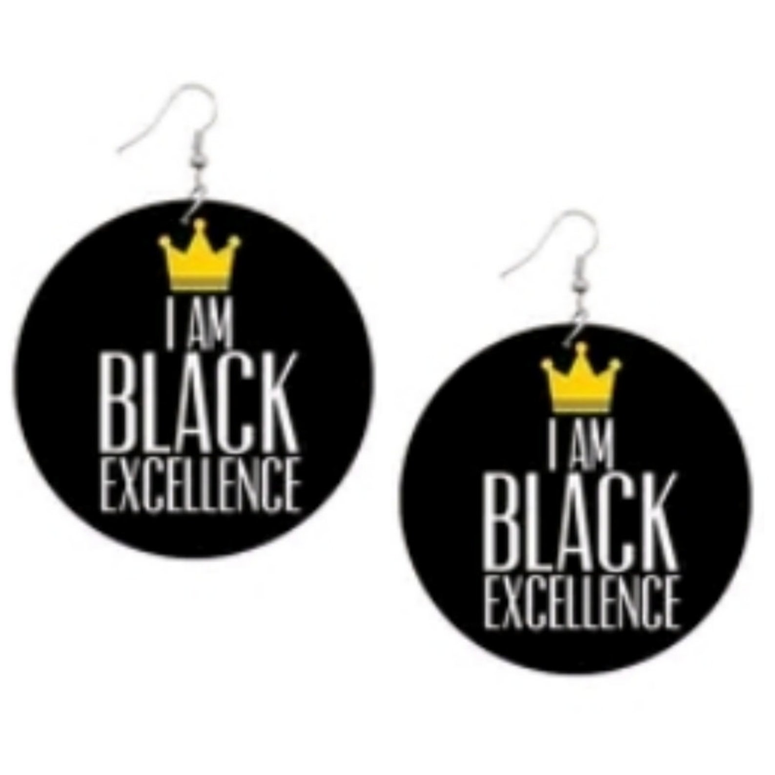 I Am Black Excellence Statement Dangle Wood Earrings - Etsy