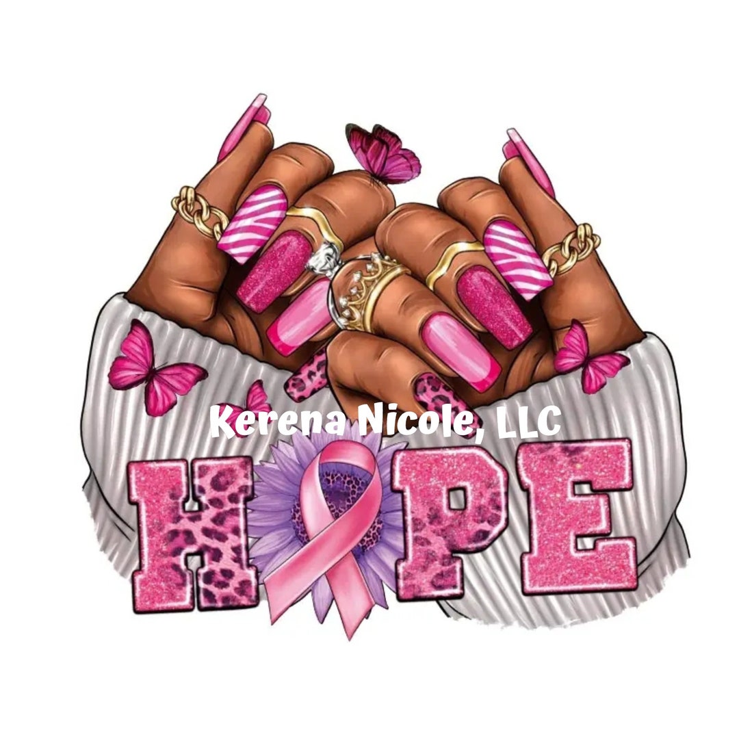 Ready to Press DTF Transfer HOPE Nails Butterflies Pink - Etsy