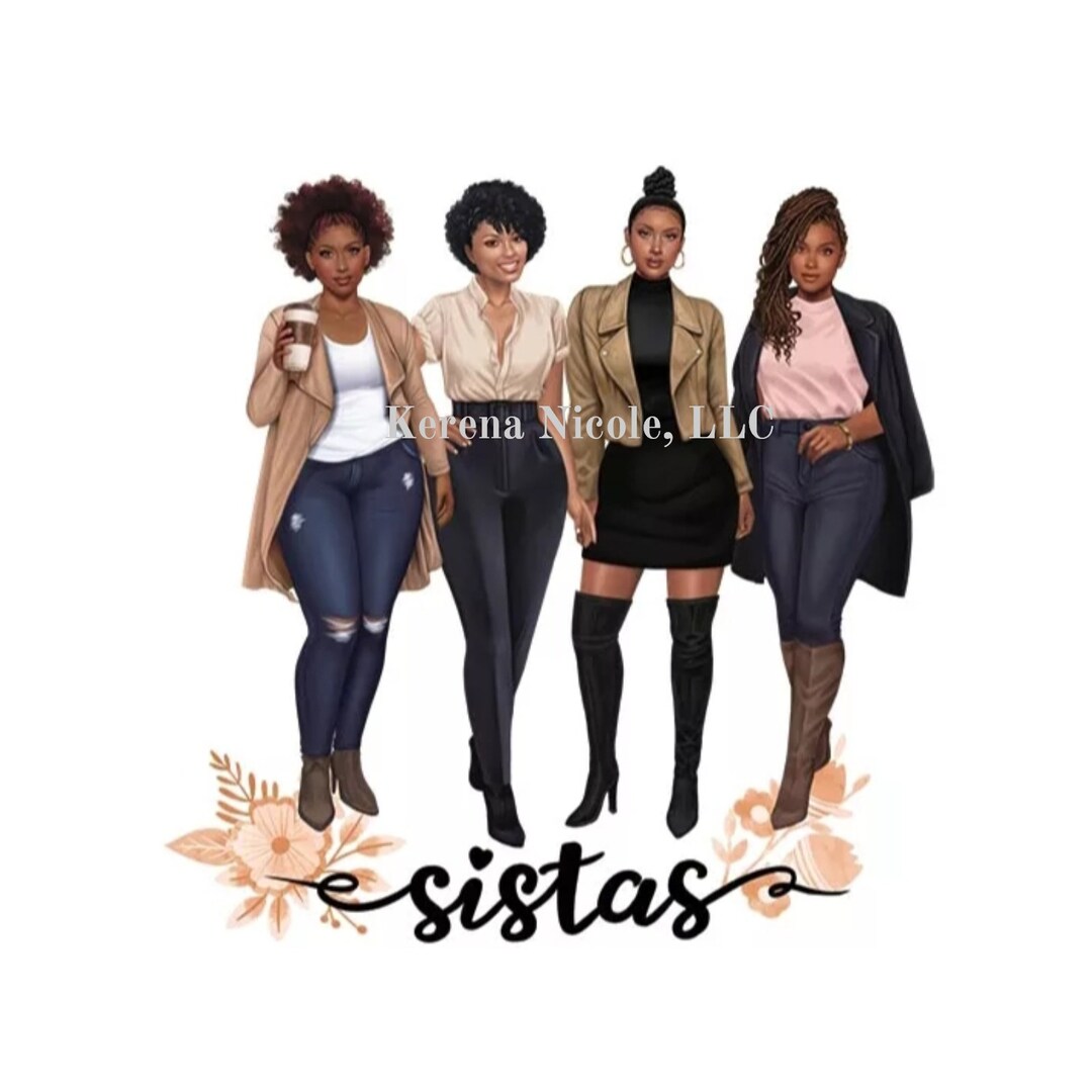 Ready to Press DTF Transfer SISTAS Brown Women Casual Classy - Etsy