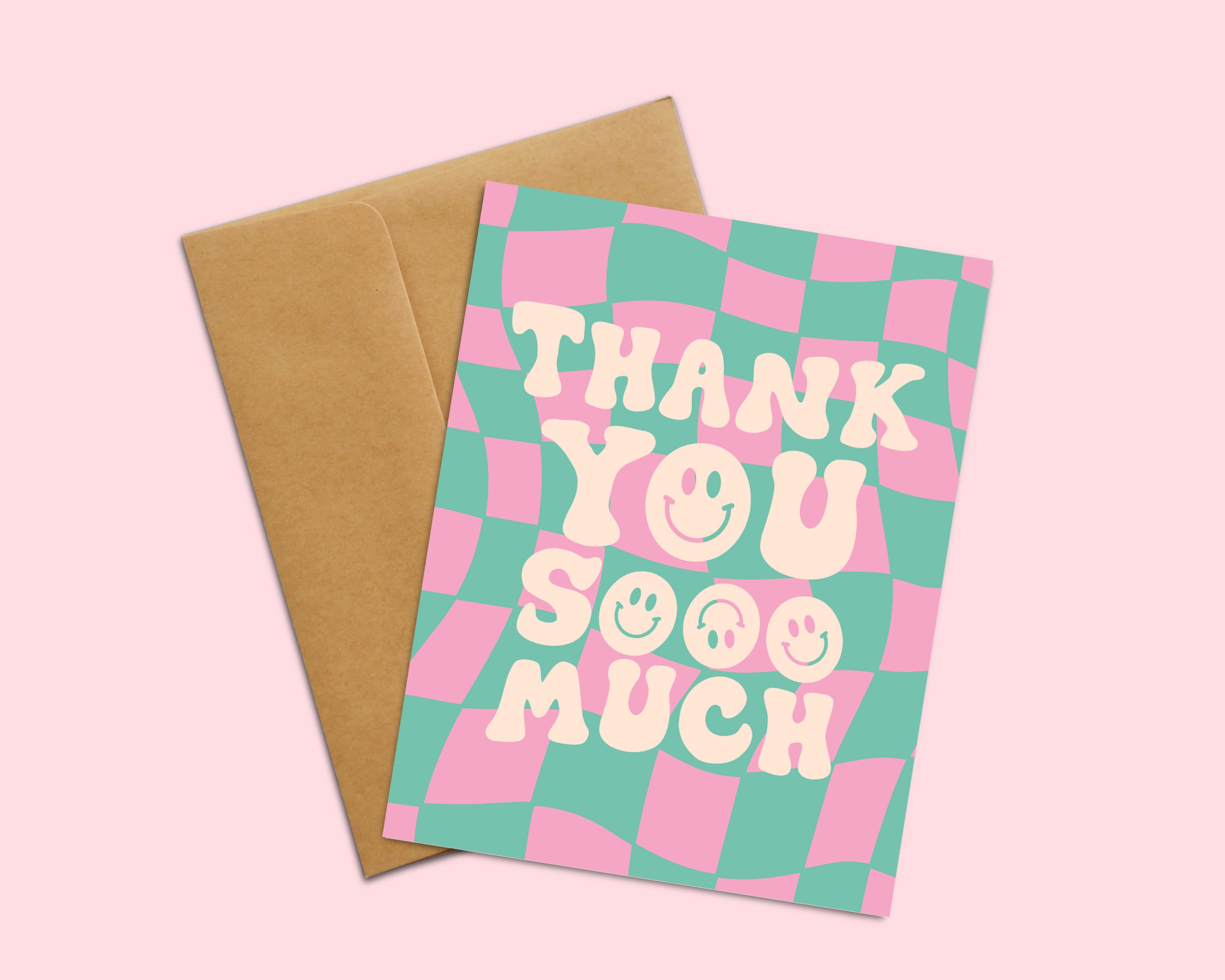 Thank You Sooo Much Smiley Face Greeting Card Thank You Card - Etsy
