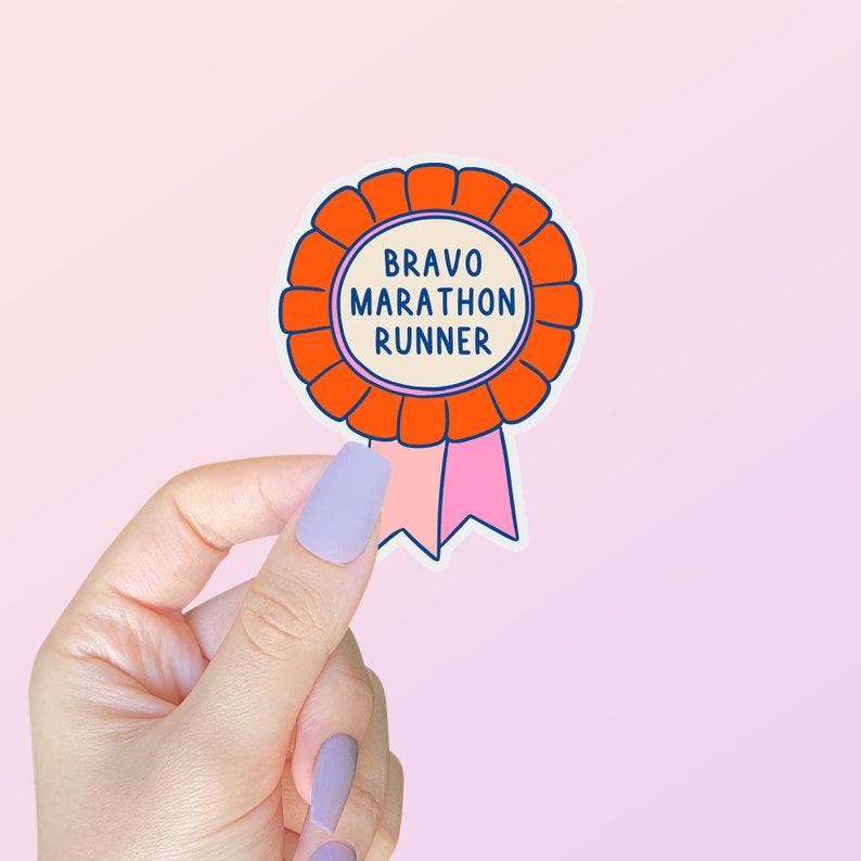 Bravo Marathon Runner Award Ribbon Waterproof Sticker - Etsy