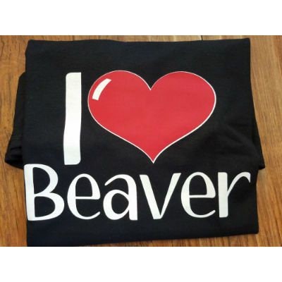 I Love Beaver Black T-shirt - Etsy