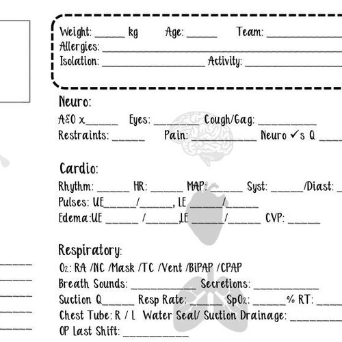 Med-surg Nursing Report Sheet Digital Download - Etsy
