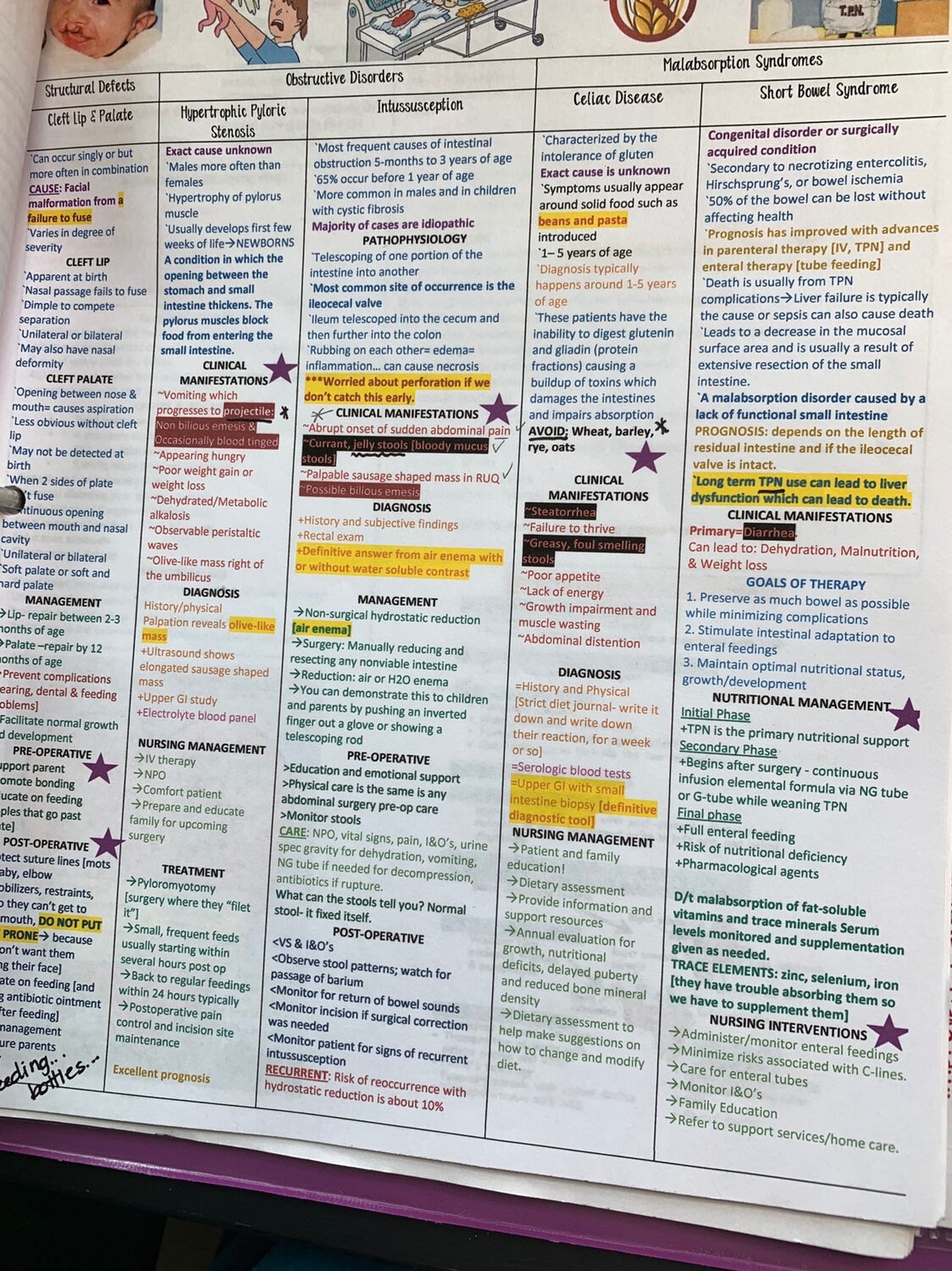 Pediatric Modules 1 2 3 Assessment & Disorder Chart: - Etsy