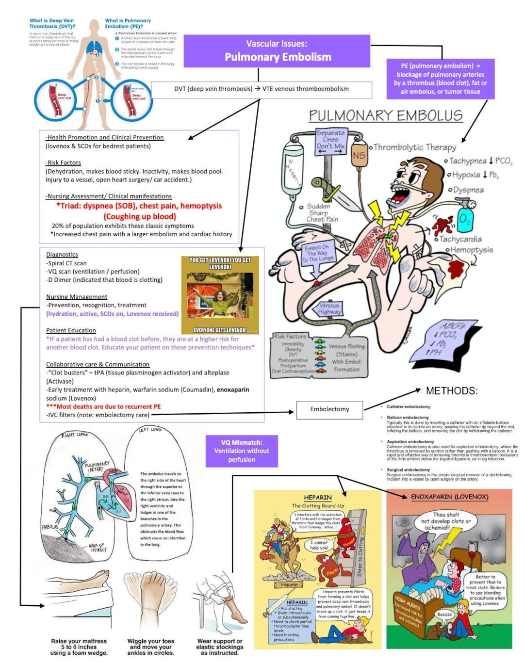 Pulmonary Embolism/ventilation/asthma/copd/tb/pneumonia/nursing School/ Nursing Study Guide ...