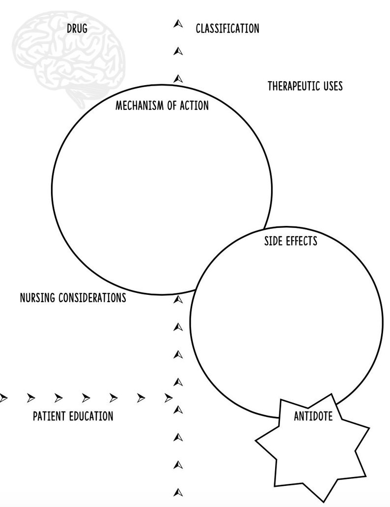 Neuro Pharmacology Note-taking Template/nursing | Etsy
