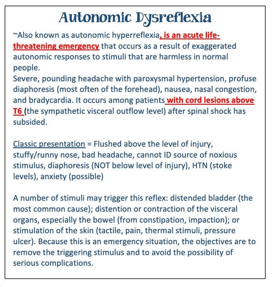 Autonomic Dysreflexia
